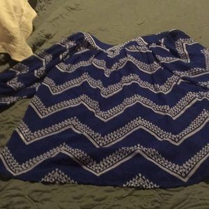 My Michelle | Tops | Royal Blue Top With Chevron Print Sheer Size Large ...